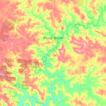 Boyup Brook topographic map, elevation, terrain