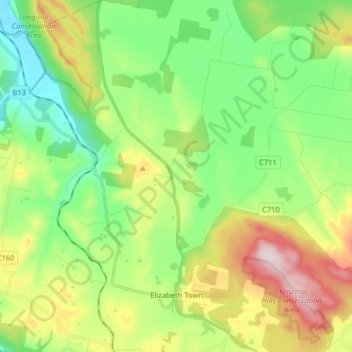 Elizabeth Town topographic map, elevation, terrain