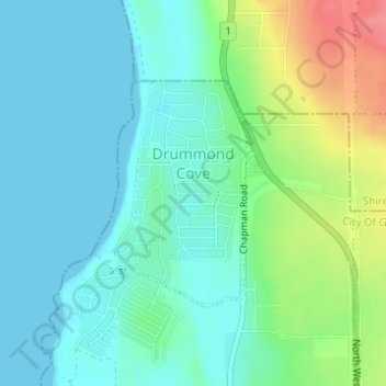 Drummond Cove topographic map, elevation, terrain
