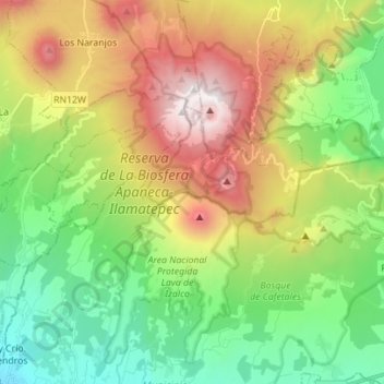 Parque Nacional Cerro Verde topographic map, elevation, terrain
