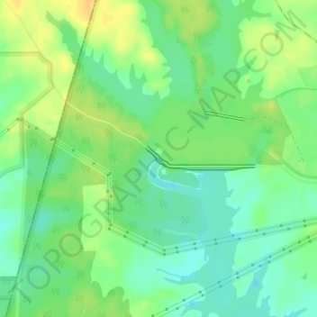 Shearon Harris Auxiliary Reservoir Dam topographic map, elevation, terrain