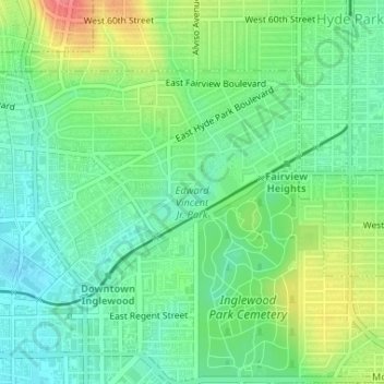 Edward Vincent Jr. Park topographic map, elevation, terrain
