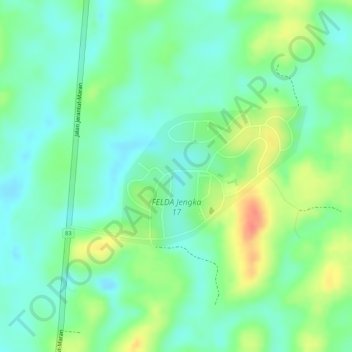FELDA Jengka 17 topographic map, elevation, terrain