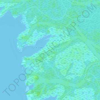 Cypress River topographic map, elevation, terrain