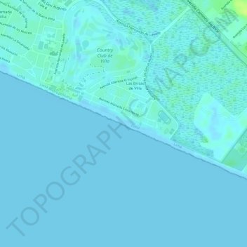 Playa Villa topographic map, elevation, terrain