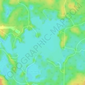 Windigo Lake topographic map, elevation, terrain