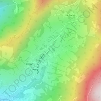 Les Rouges topographic map, elevation, terrain