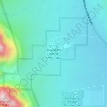 Spring Mountain Ranch State Park topographic map, elevation, terrain