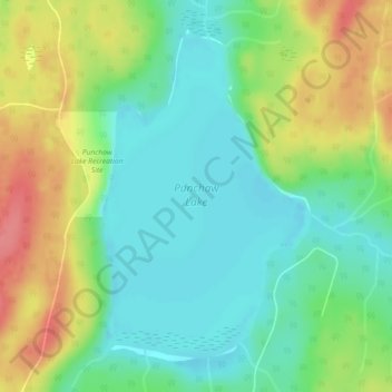Punchaw Lake topographic map, elevation, terrain