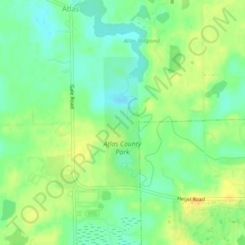 Atlas County Park topographic map, elevation, terrain